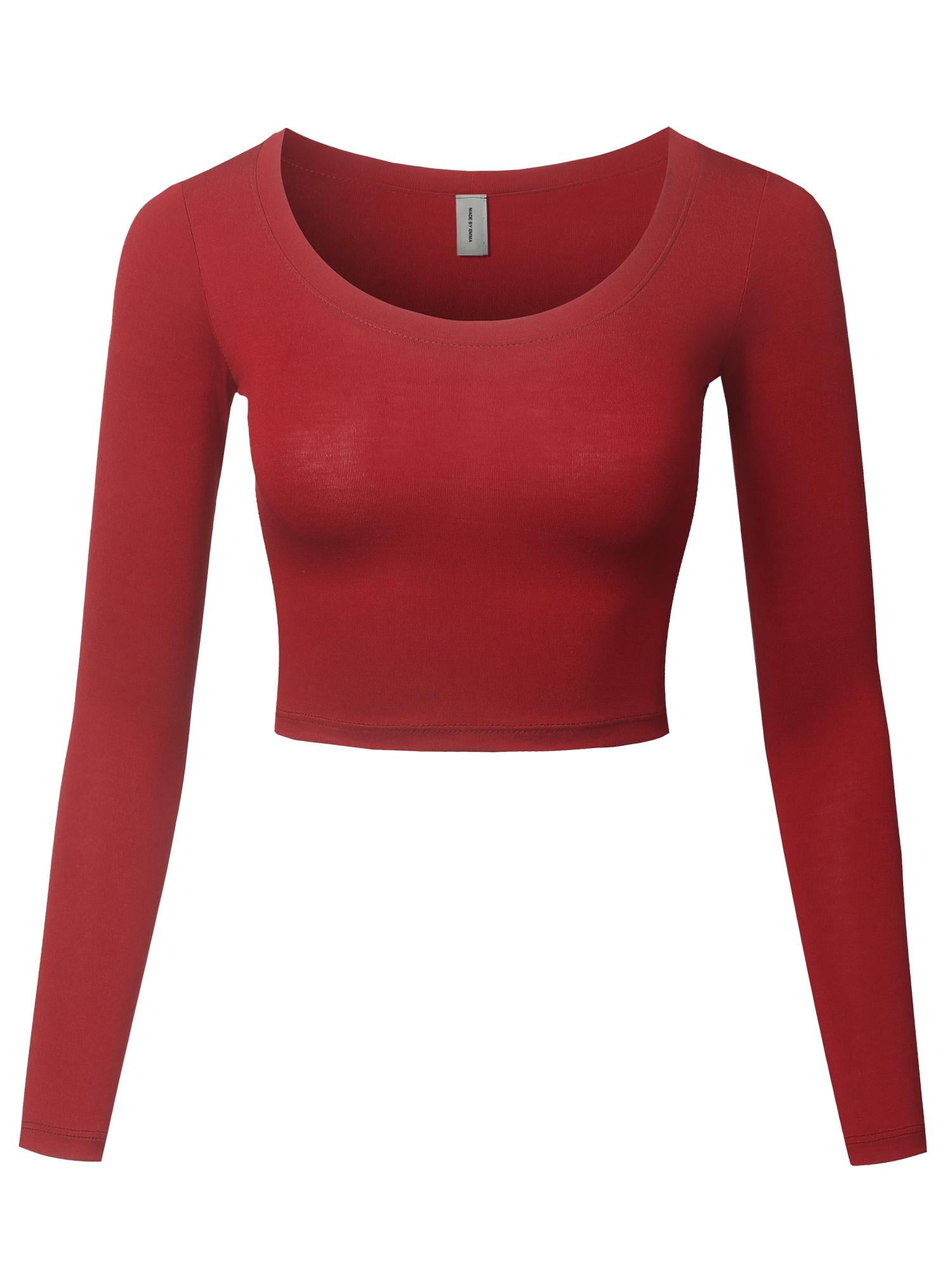 FashionOutfit Women's Made in USA Basic Casual Solid Stretchable Scoop ...