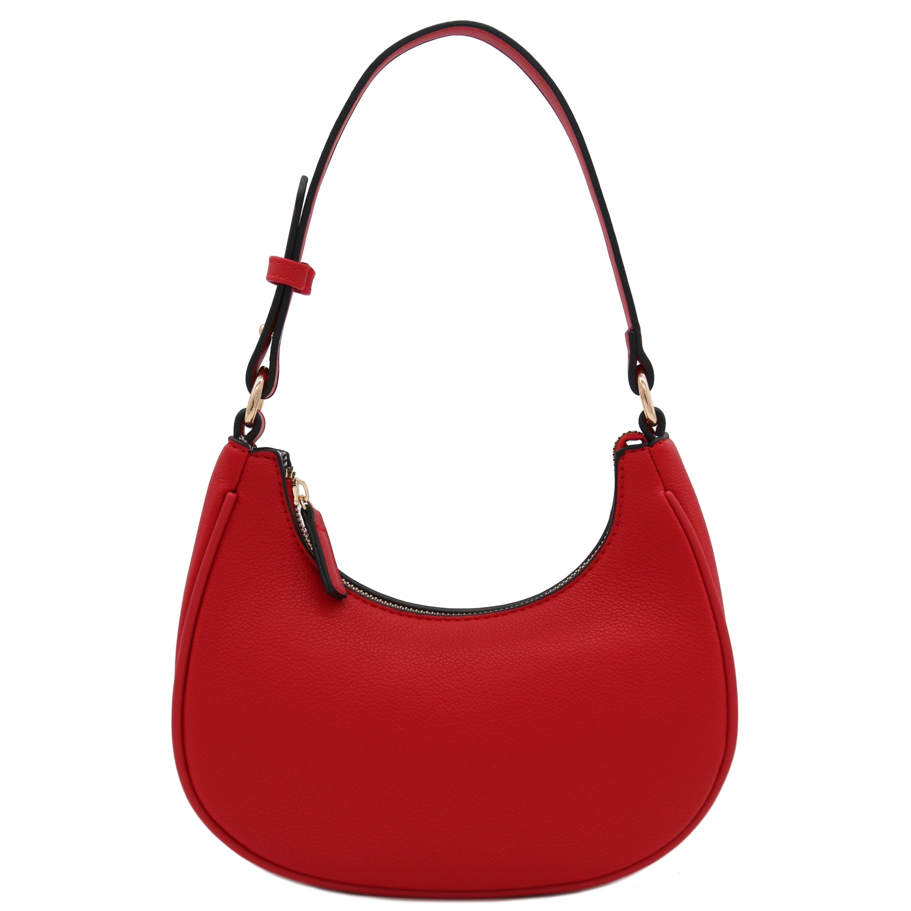 FashionPuzzle Small Crescent Shoulder Bag Underarm Purse (Red ...