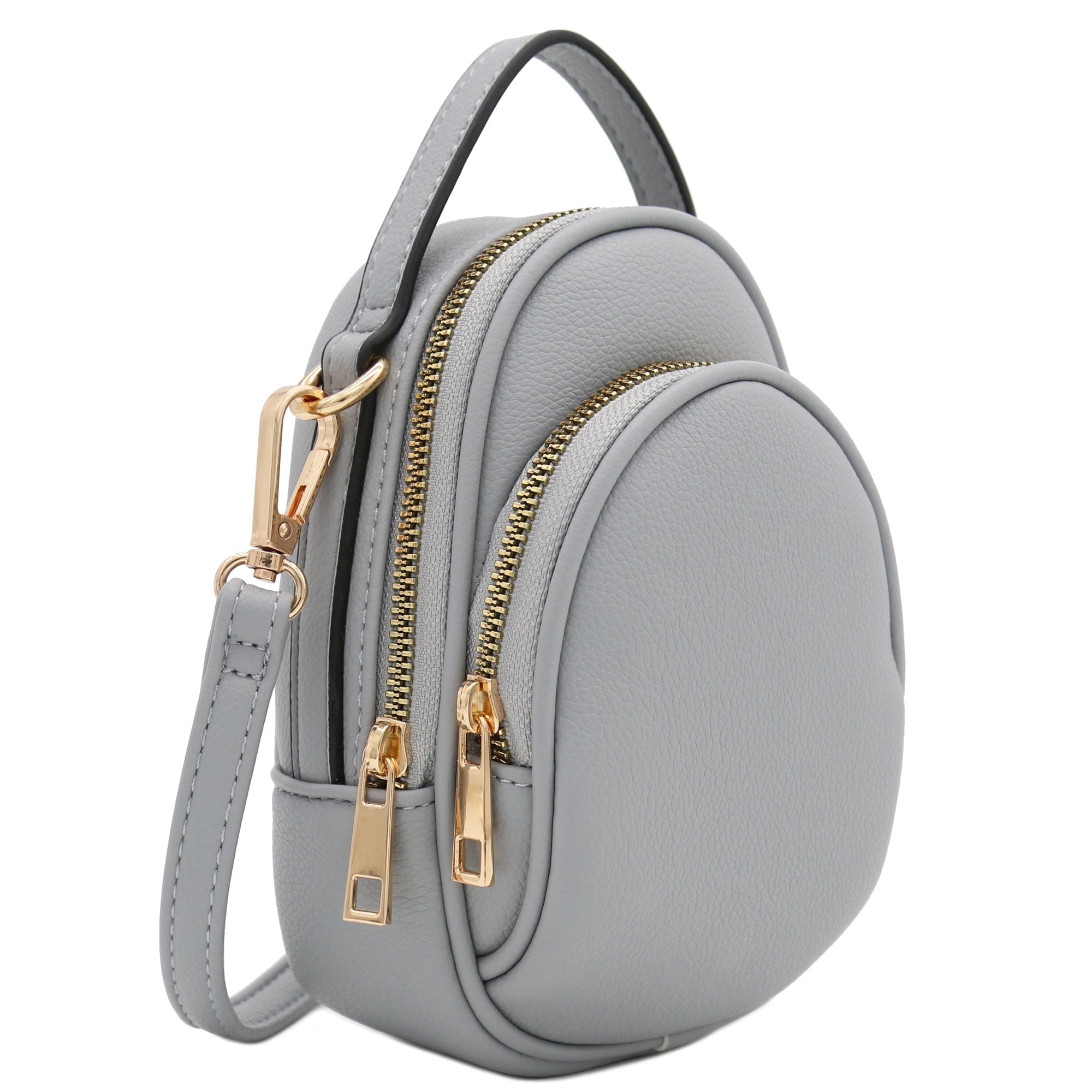 FashionPuzzle Two Compartment Phone Crossbody Mini Bag (Light Grey ...