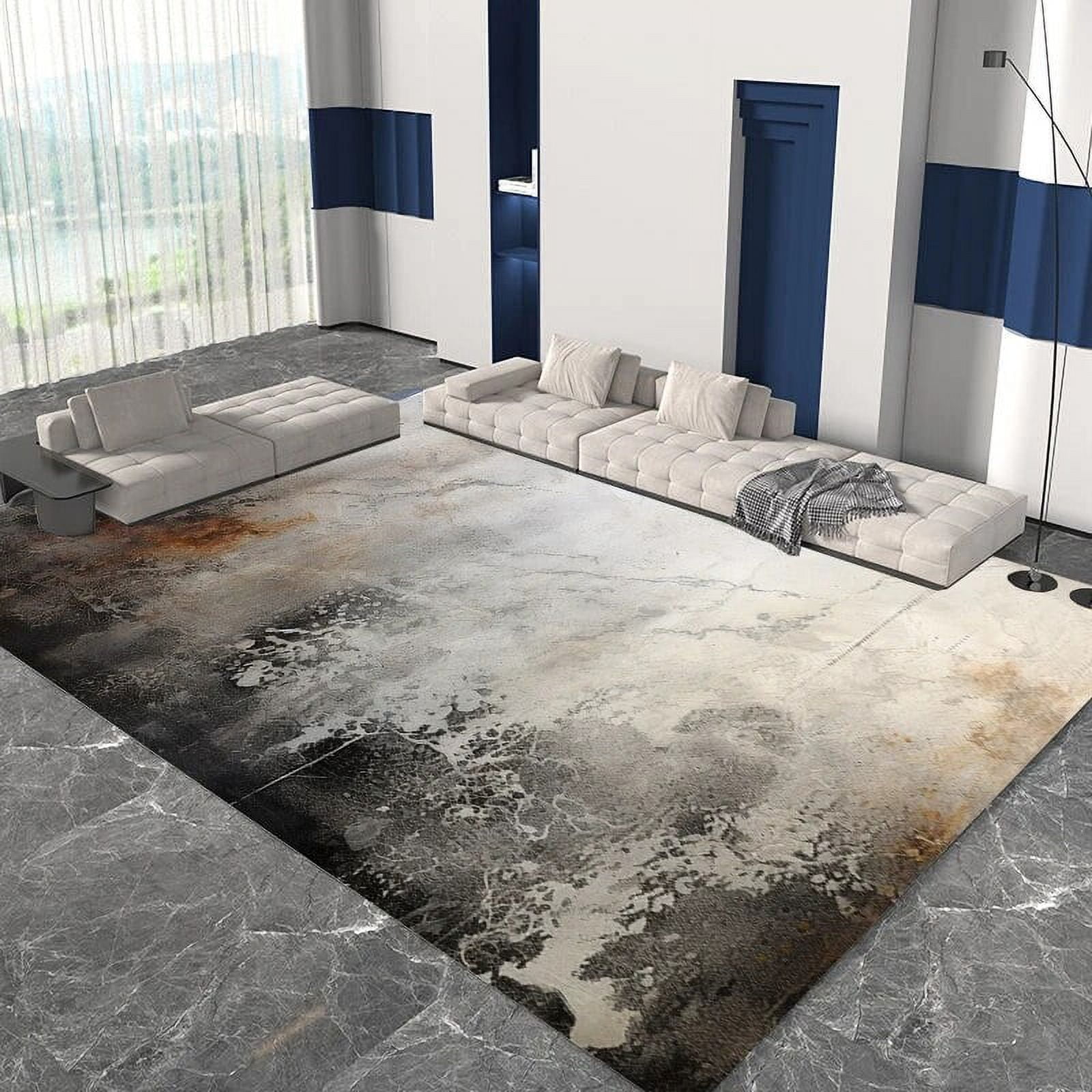 Fashionable Abstract Living Room Nordic Large Area Short Plush Floor ...