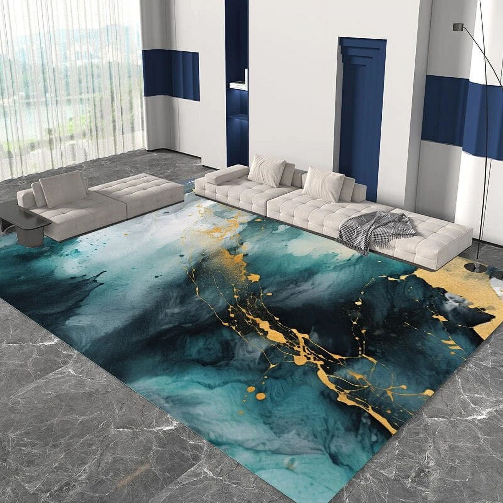 Fashionable Abstract Living Room Nordic Large Area Short Plush Floor ...