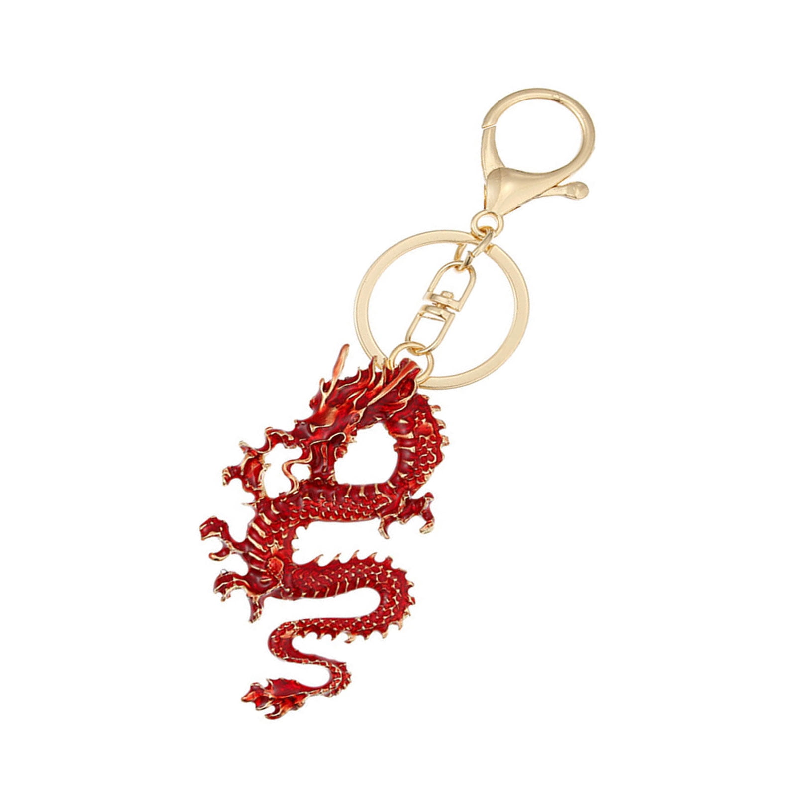 Fashionable Alloy Keychain Handmade Chinese Dragon Keyring Crystal ...