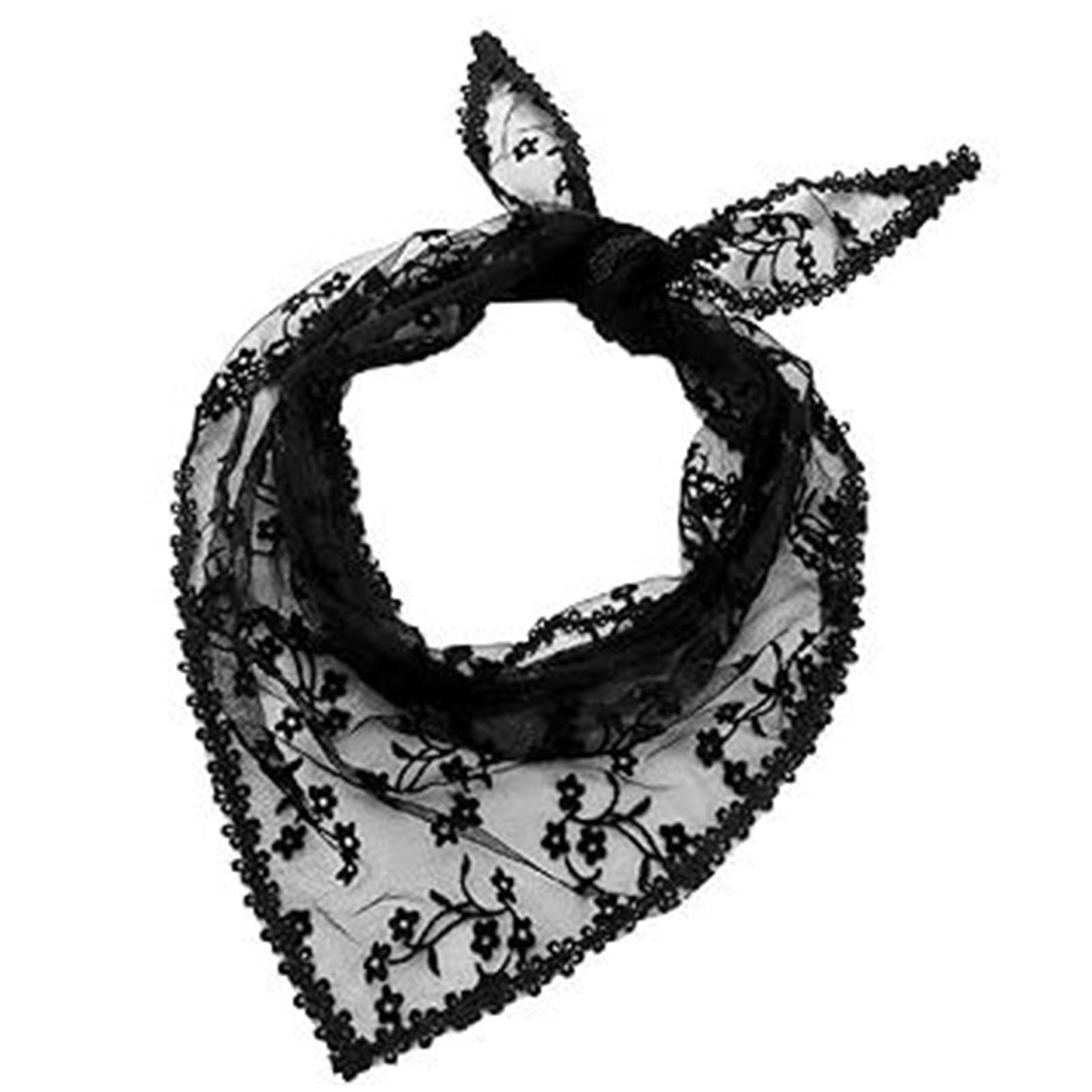 Fashionable Bandana Scarf with Lace Flower Designs for Women Girl ...
