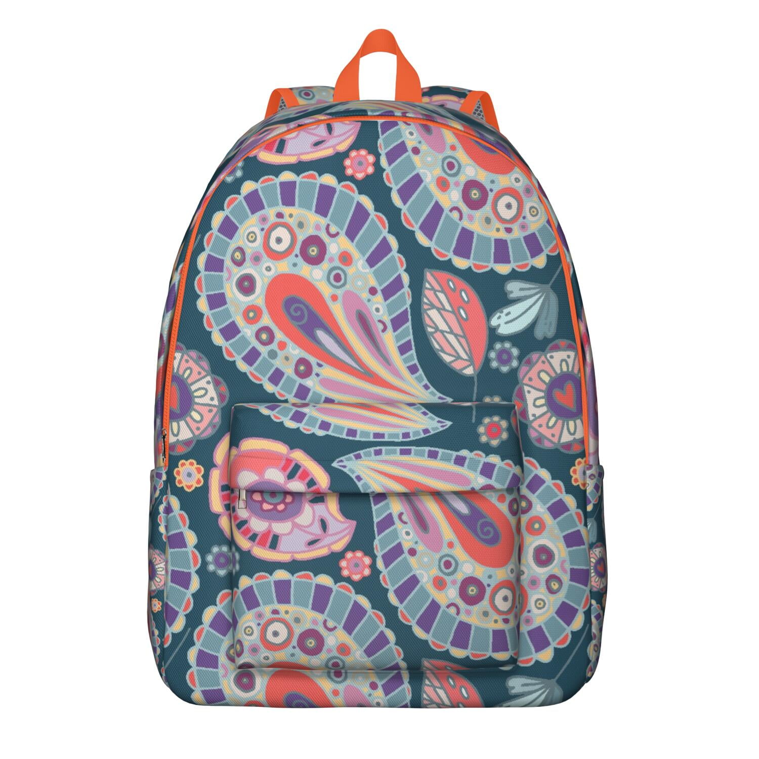 Fashionable Boho Paisley Backpack, Secure Laptop Carrier for School and ...