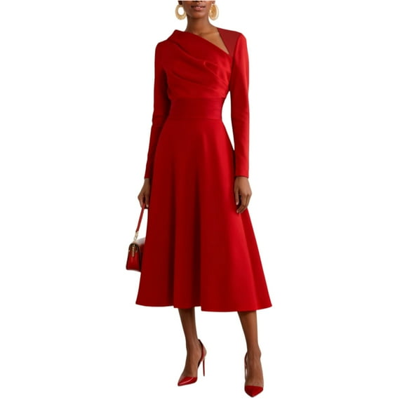 Fashionable Casual Long Sleeve Maxi Dress Women 2039 Autumn Winter ...