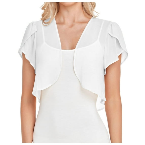 Fashionable Chiffon Summer Cover Up Lightweight Cropped Ladies Open ...