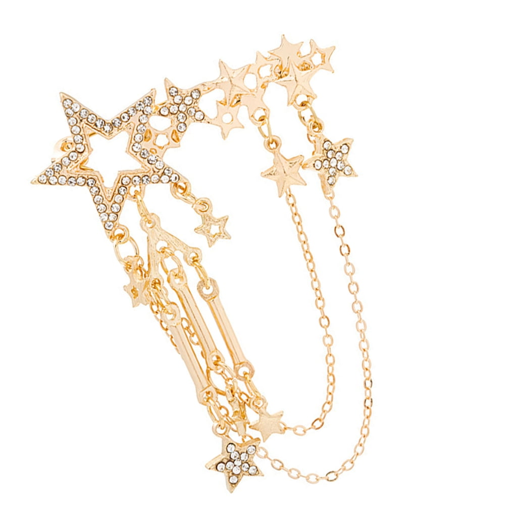 Fashionable Crystals Five Point Star Pin With Drop Tassels Designs ...