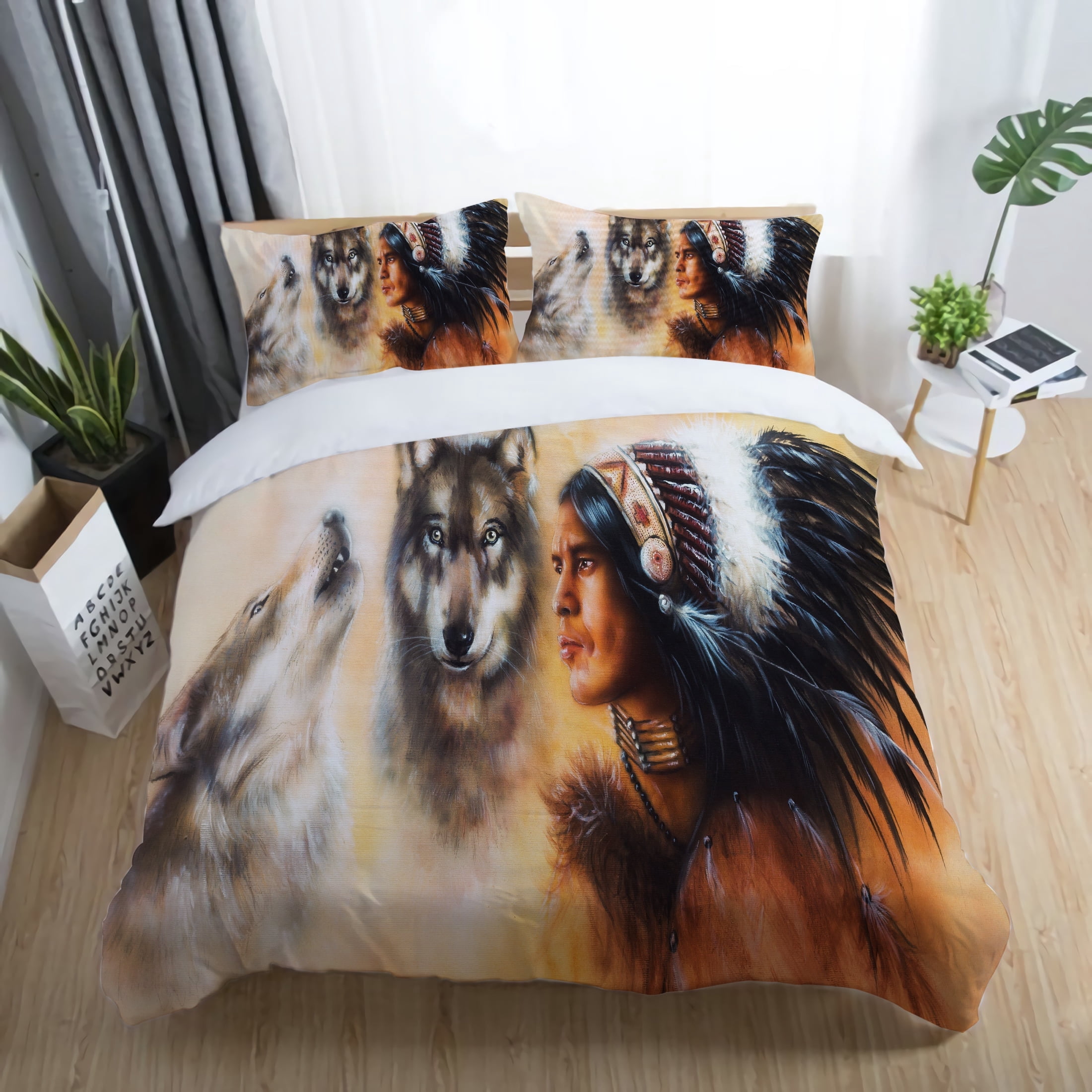 Fashionable Duvet Covers Bedding Cover Set Wolf Printed Luxury Home Bed ...