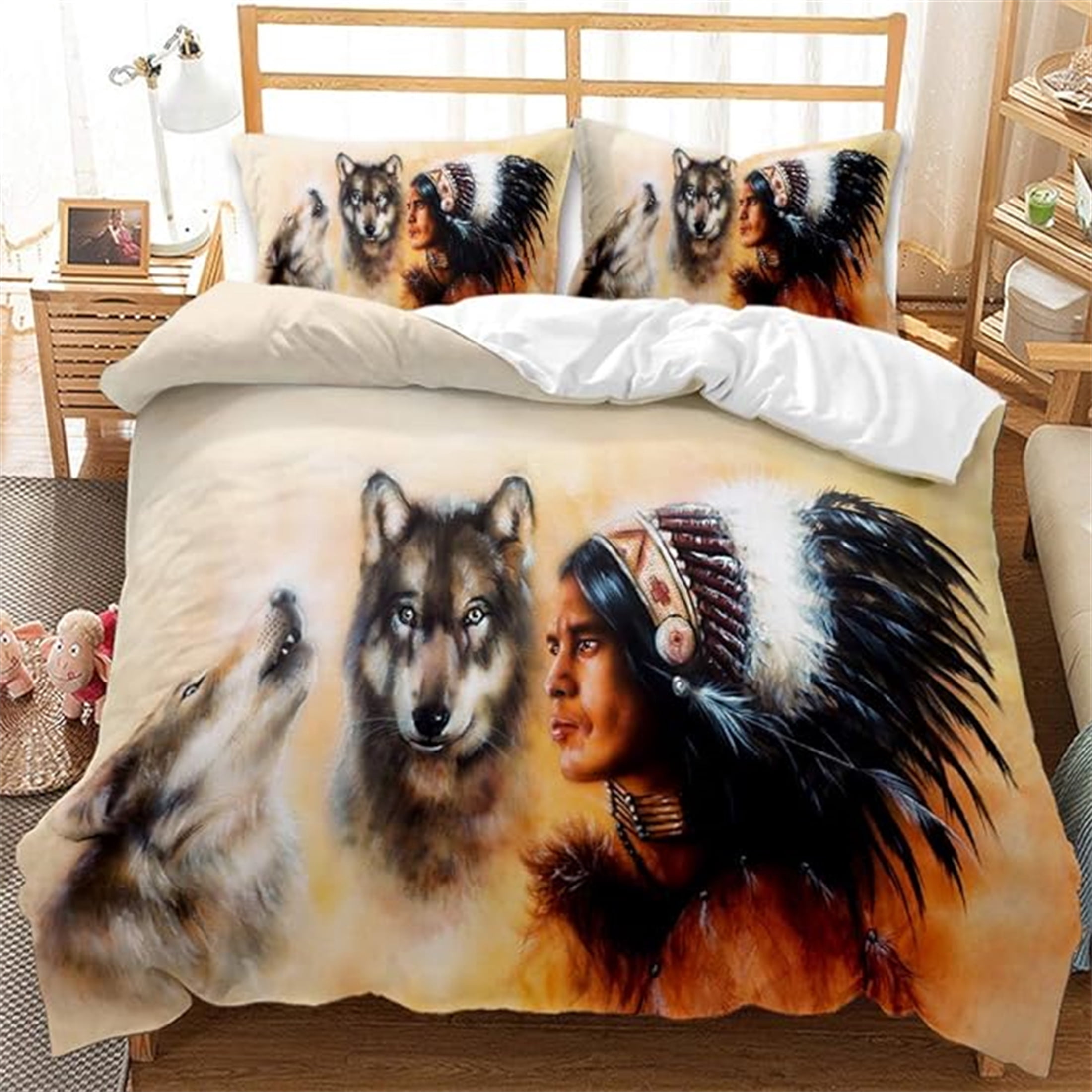 Fashionable Duvet Covers Bedding Cover Set Wolf Printed Luxury Home Bed ...
