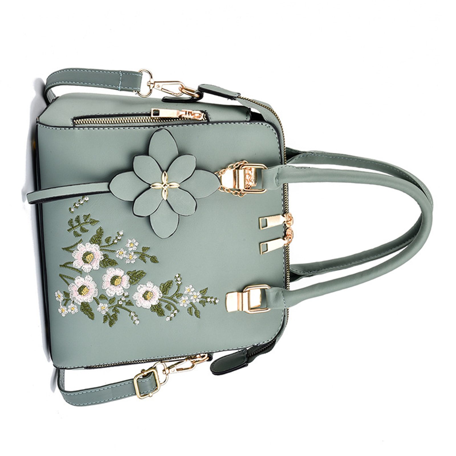 Fashionable Embroidery Shoulder Bag PU Leather Handbag Crossbody Purse ...