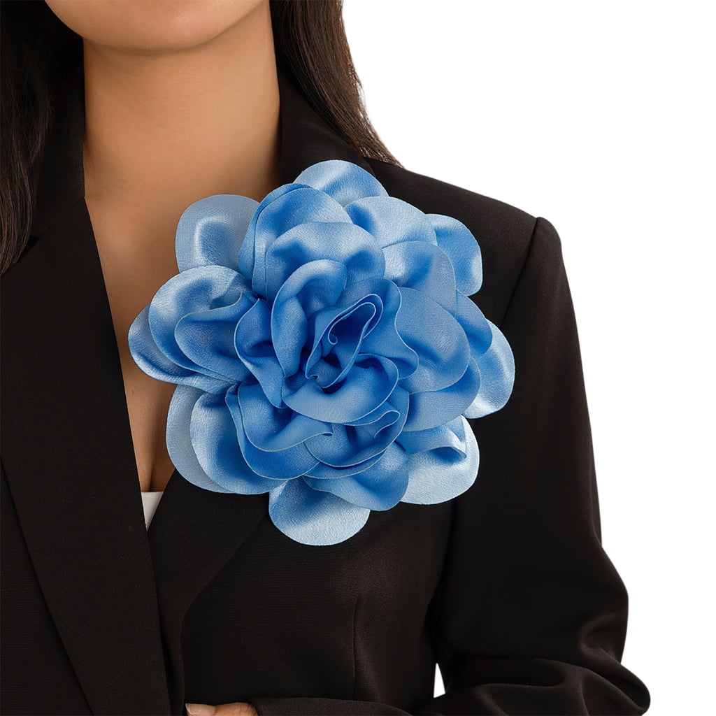Fashionable Fabric Big Flower Brooch Handmade Lapel Pin Jewelry ...