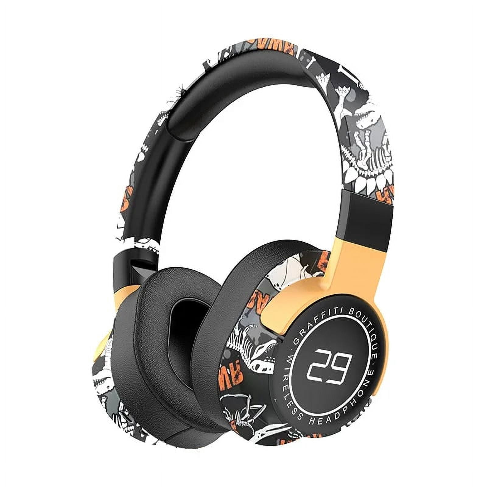 Fashionable Graffiti Headphone Bluetooth 5.1 Bass Wireless Headphone ...