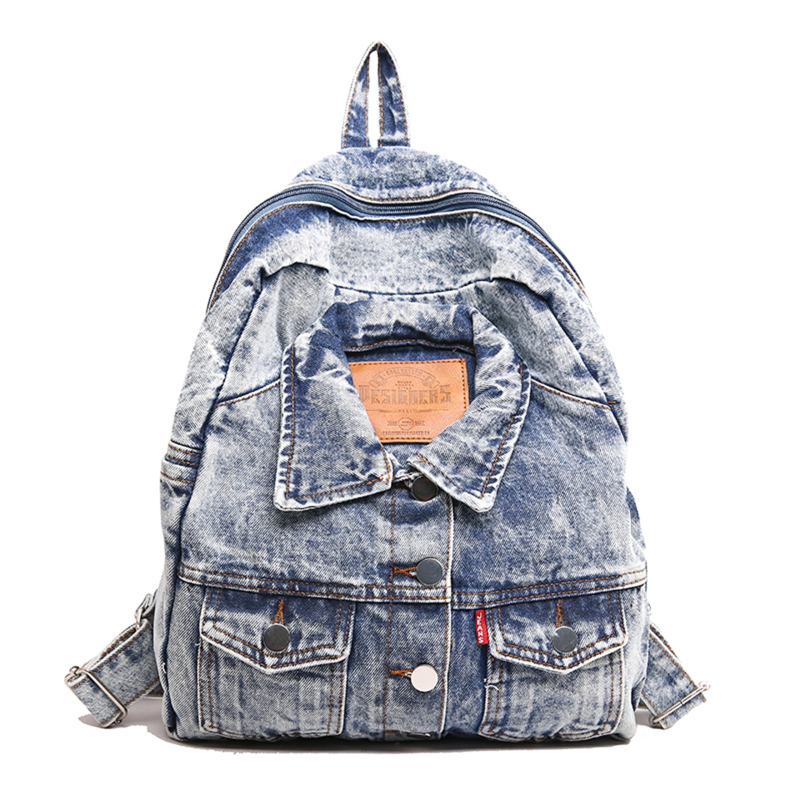 Fashionable Jean Backpack with Spacious Designs Rucksack Casual Travel ...