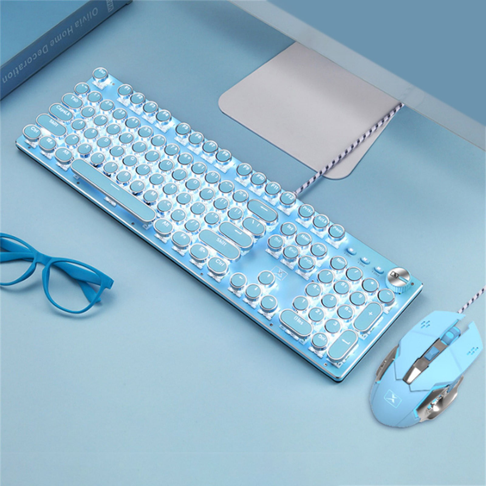 Fashionable LED Punks Backlit Wired Mechanical Gaming Keyboard ...