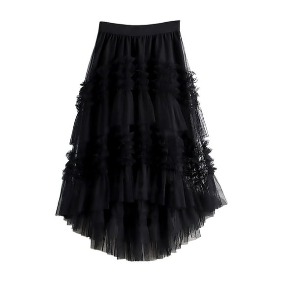 Fashionable Ladies Casual Swallowtail Cake Skirt With Double Layer Mesh ...