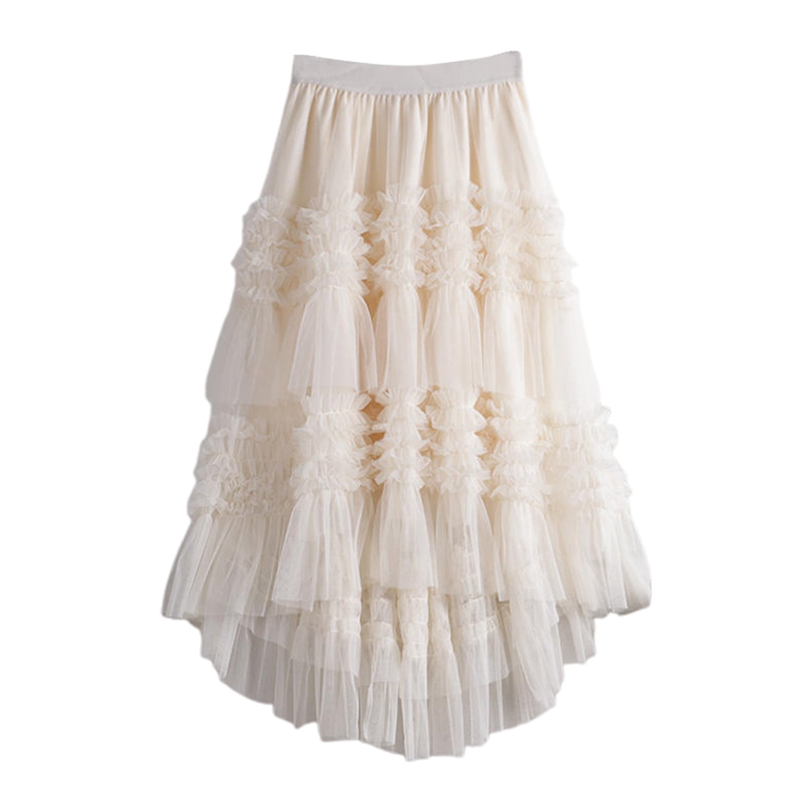 Fashionable Ladies Casual Swallowtail Cake Skirt With Double Layer Mesh ...