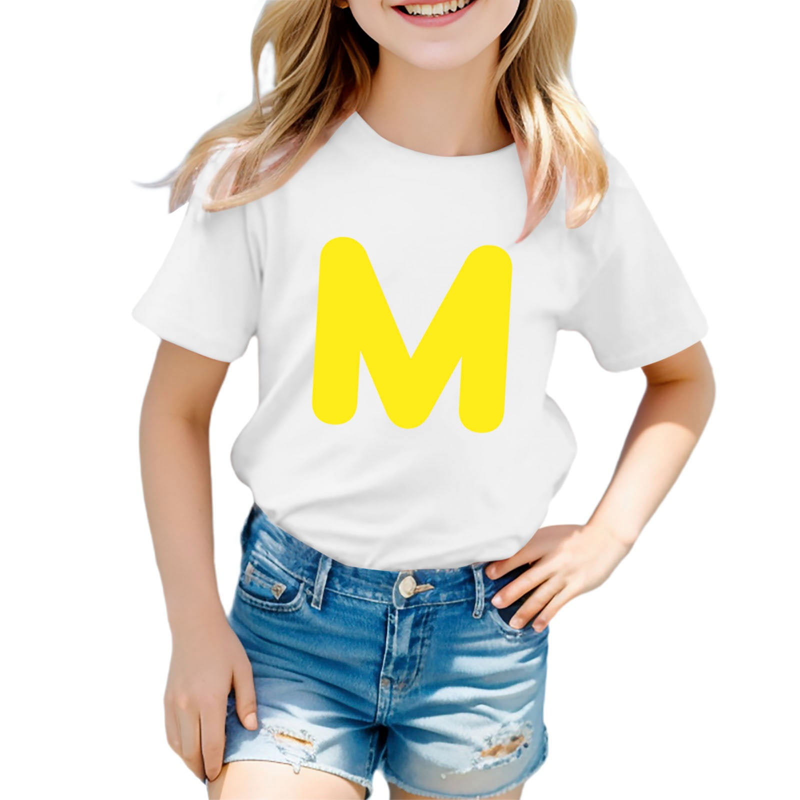 Fashionable Letter Print Kids Tee Casual Comfortable Blend Top For ...