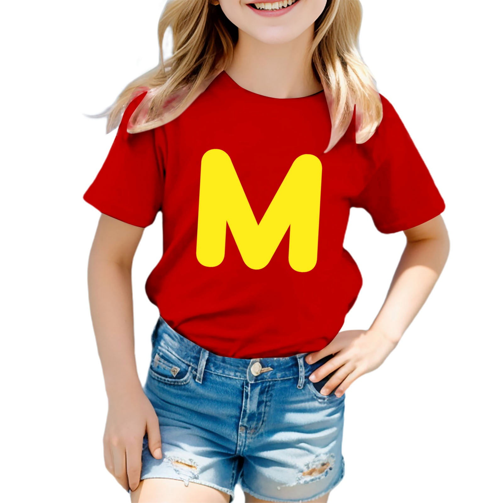 Fashionable Letter Print Kids Tee Casual Comfortable Blend Top For ...