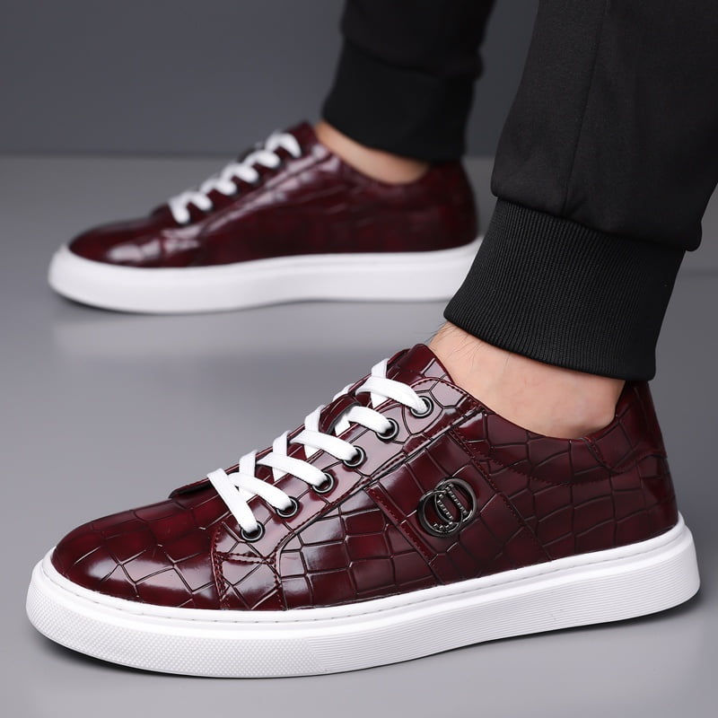 Fashionable Men's Alligator Pattern Casual Shoes, Low-top Sneakers ...