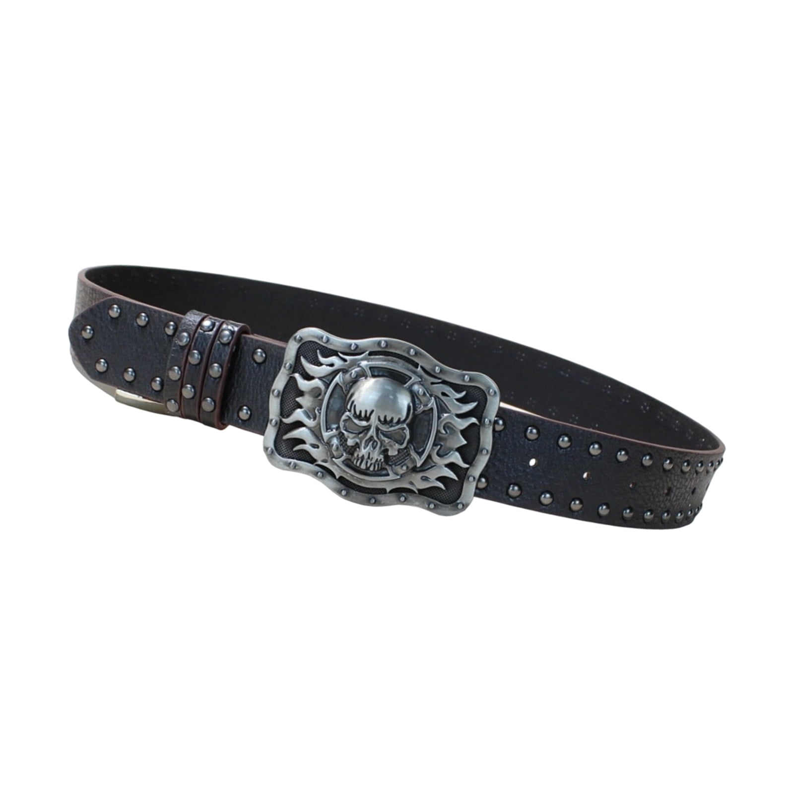 Fashionable Men's Belt with Cowgirls Skull Pattern PU Leather Practical ...