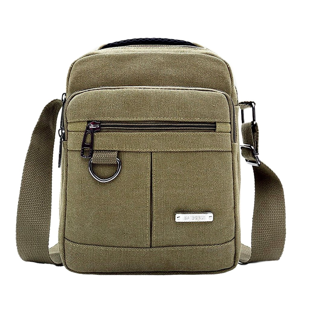 Fashionable Men's Canvas Shoulder Messenger Bag Lightweight Small ...