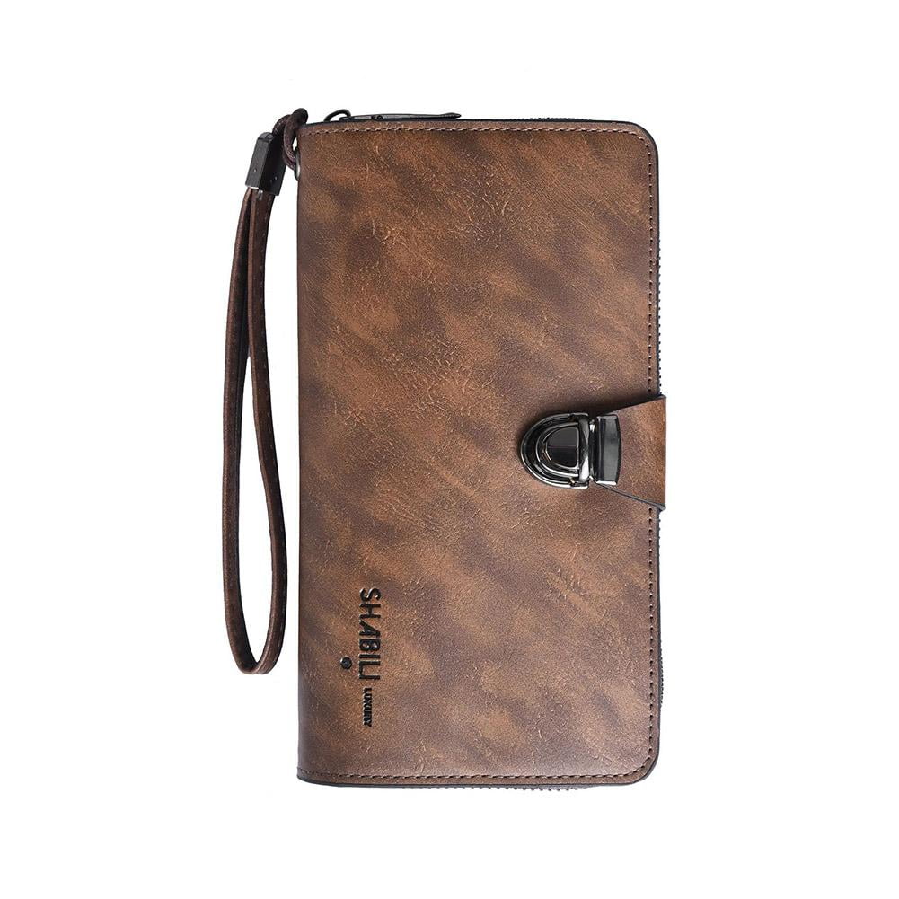 Fashionable Men's Long Coin Purse Multi Card Soft Leather Wallet y D2Y9 ...