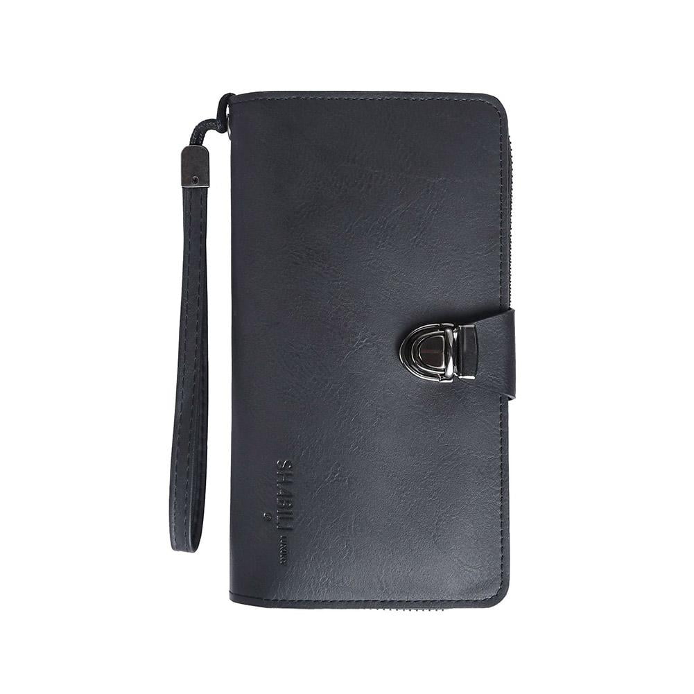 Fashionable Men's Long Coin Purse Multi Card Soft Leather Wallet ...