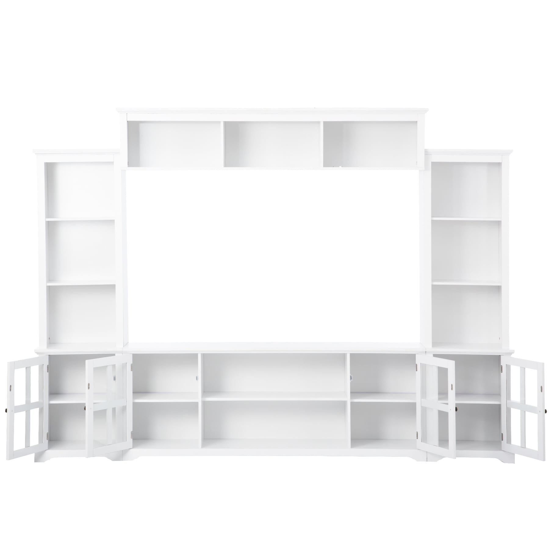 Fashionable Minimalism Entertainment Wall Unit With Bridge, 70" Tv ...