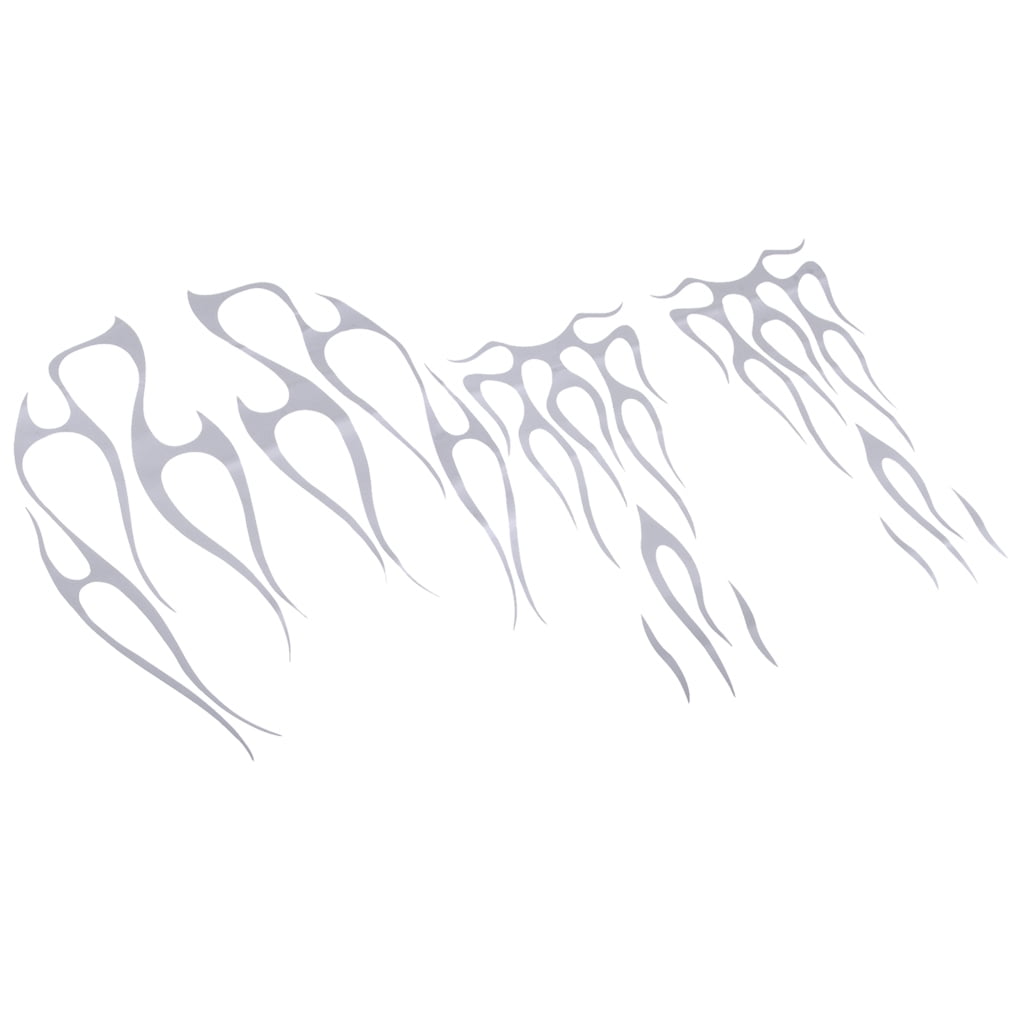 Fashionable Motorcycle Flame Sticker Gas Tank & Decals White - Walmart.com