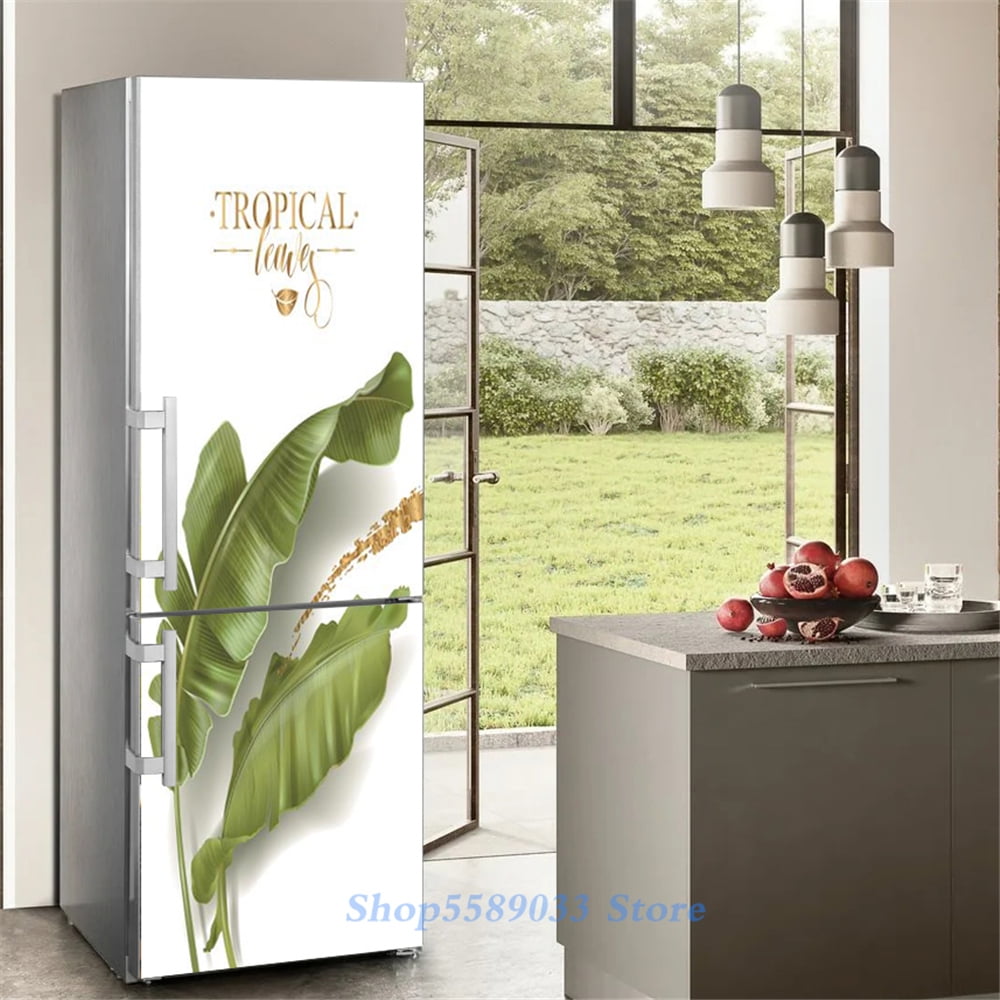 Fashionable Nordic Tropical Leaves Sticker For Fridge Self Adhesive ...