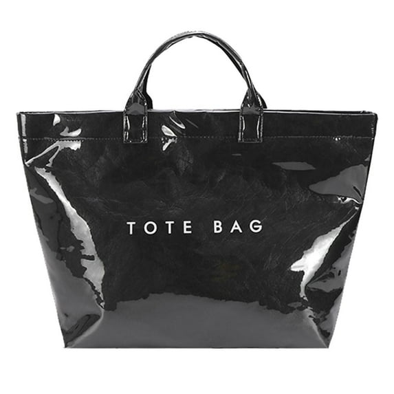 Fashionable PVC and Kraft Paper Bag with Trendy Letter Print Top Handle ...