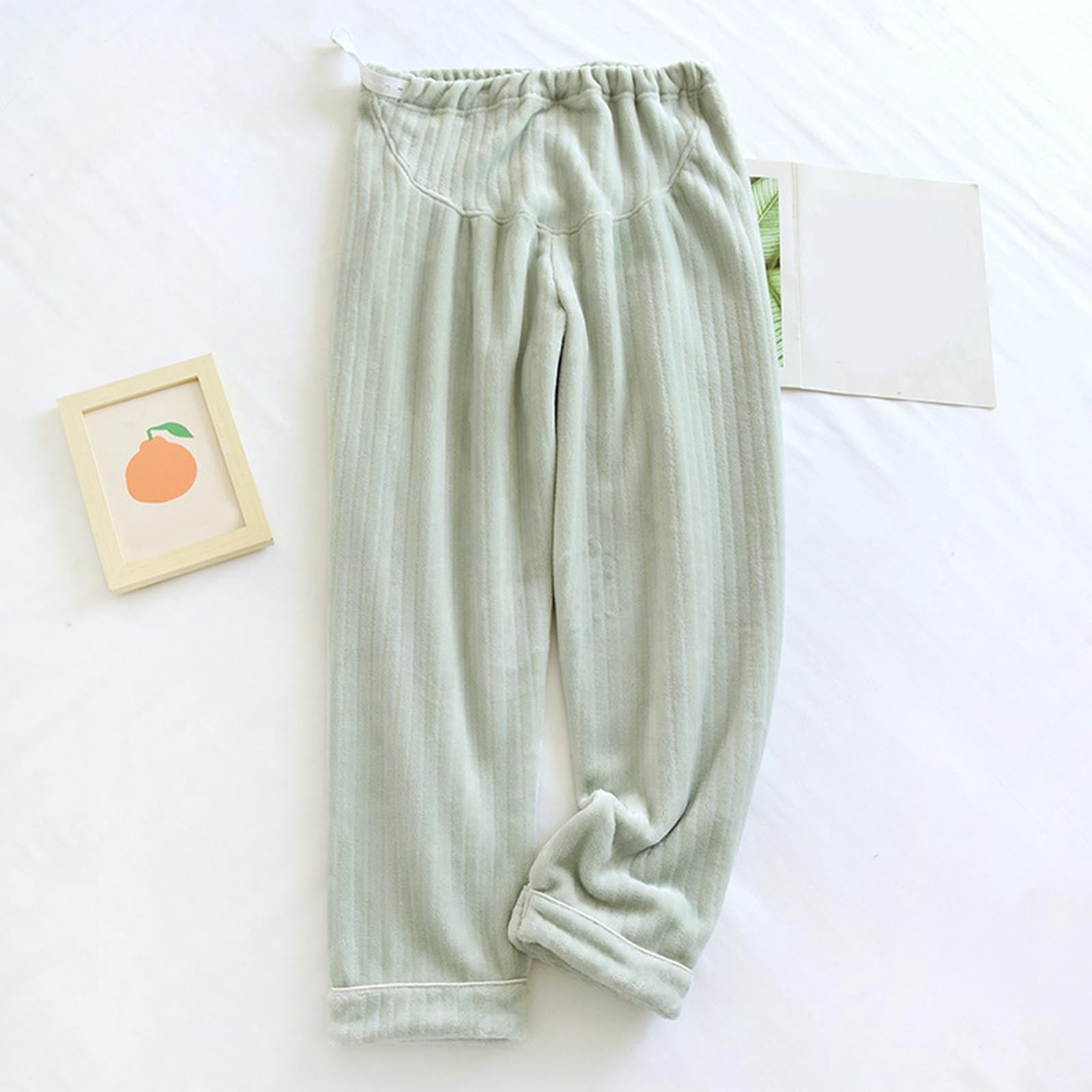 Fashionable Pregnant Women With High Waist And Belly Support Flannel ...