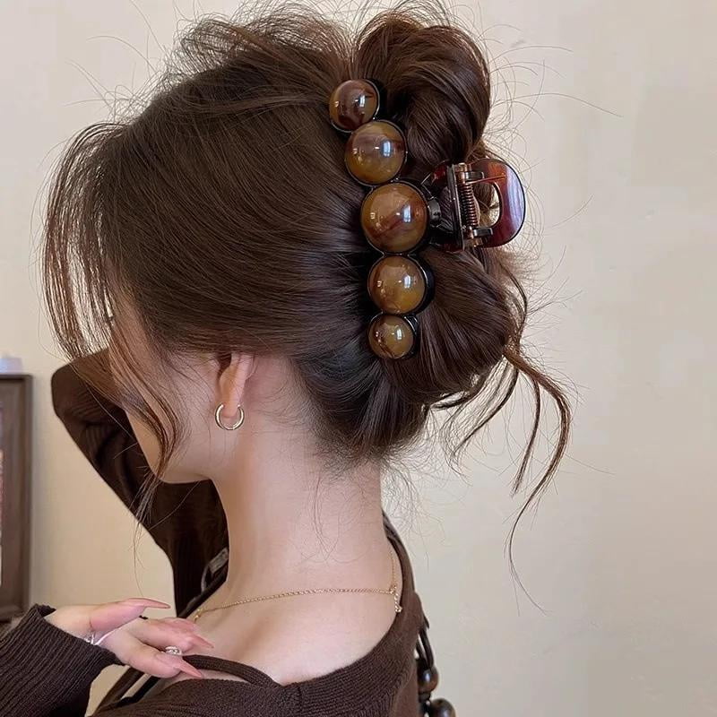 Fashionable Retro Gradient Hair Claw 11cm Plastic Shark Clip for Women ...