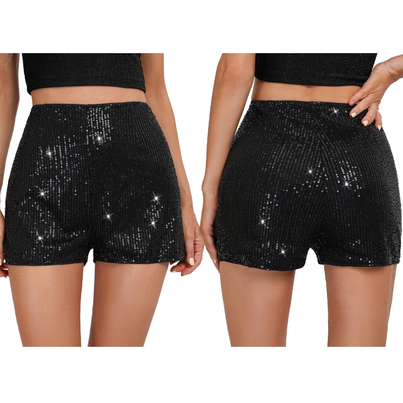 Fashionable Sequin Shorts Hot High Waist Stretch pants for Clubwear ...