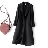 Fashionable Simple Women's Coat Autumn and Winter New One Button Pure ...