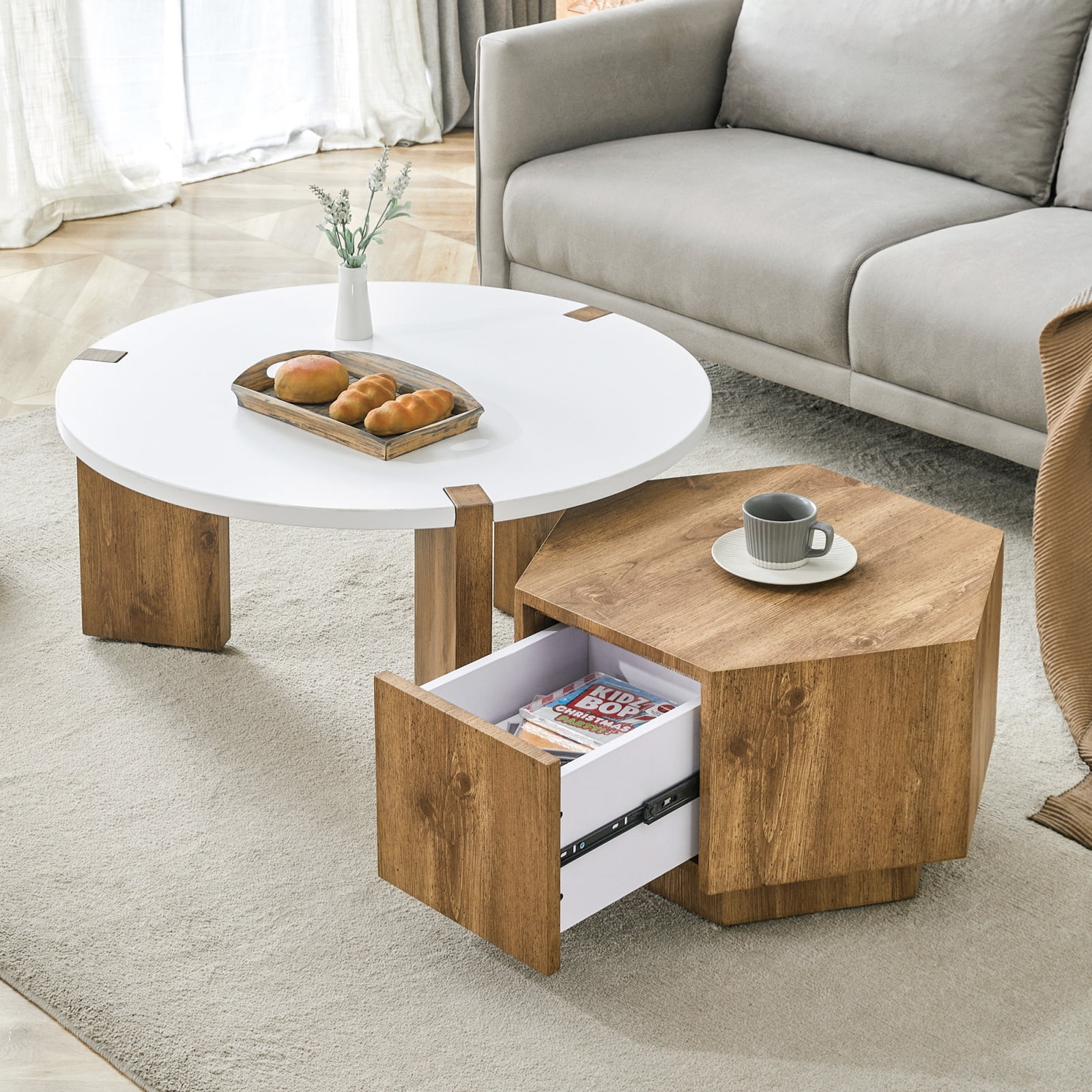 Fashionable And Versatile Mdf Material Coffee Table Set, Unlocking A ...