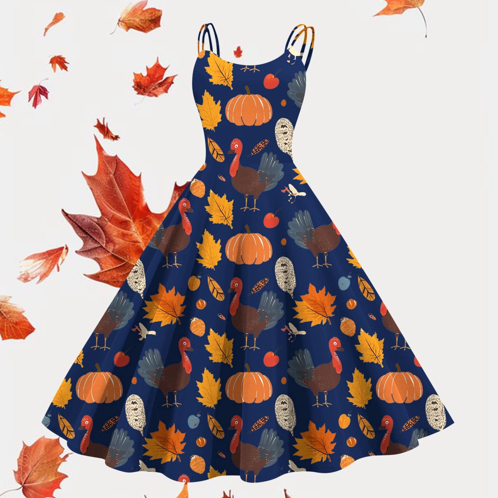 Fashionable And Versatile Suspender Thanksgiving Maple Leaf Turkey ...