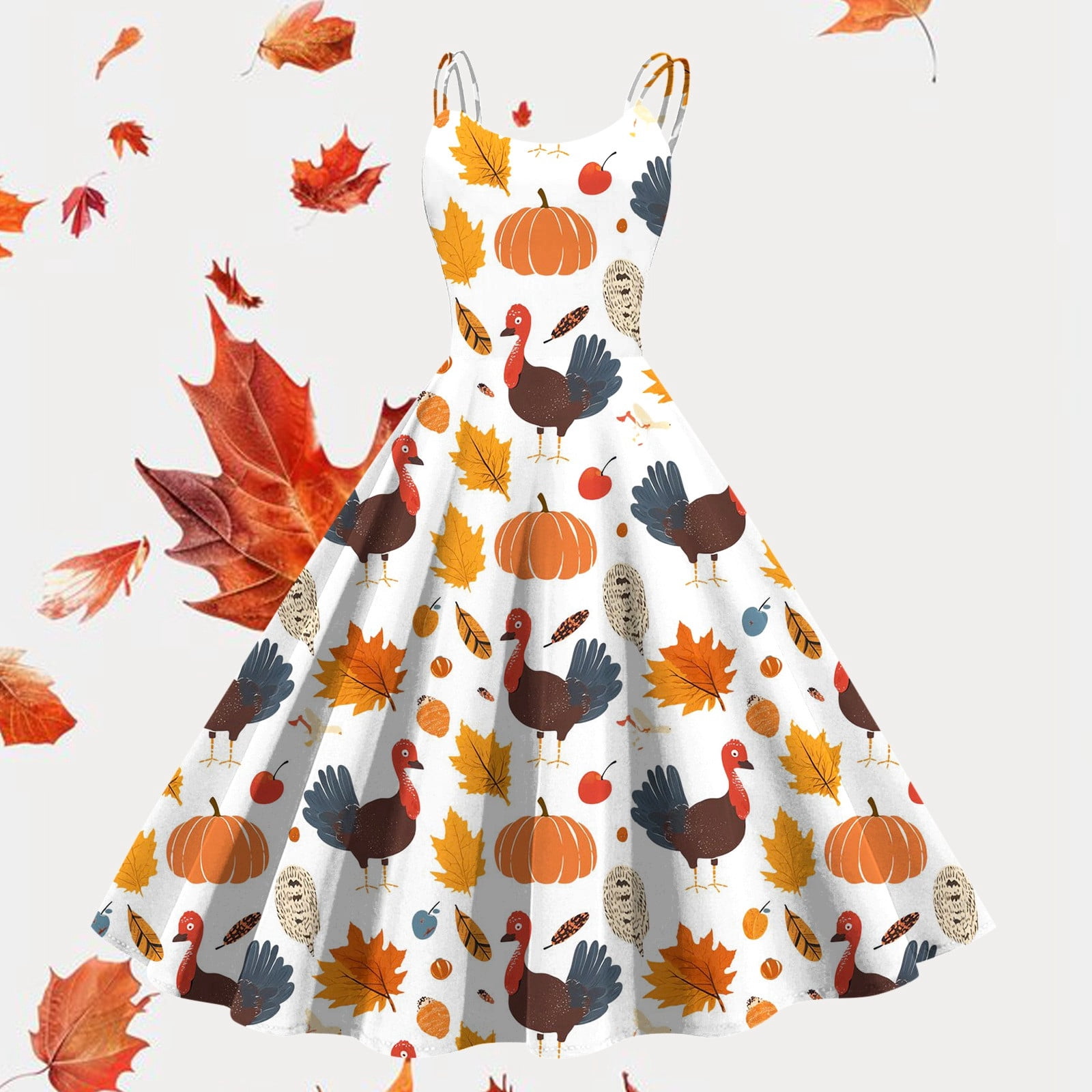 Fashionable And Versatile Suspender Thanksgiving Maple Leaf Turkey ...