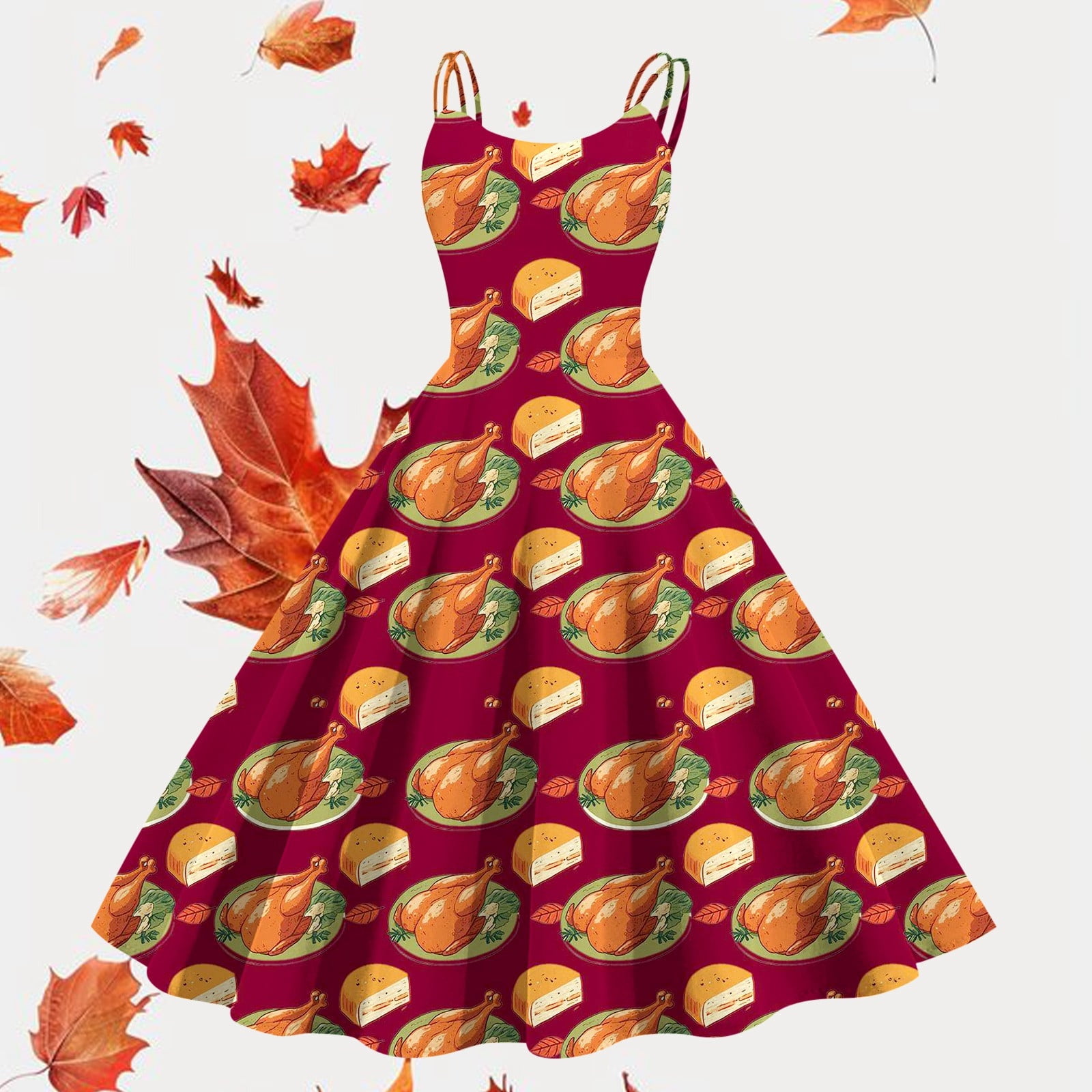 Fashionable And Versatile Thanksgiving Turkey Print Oversized Skirt ...