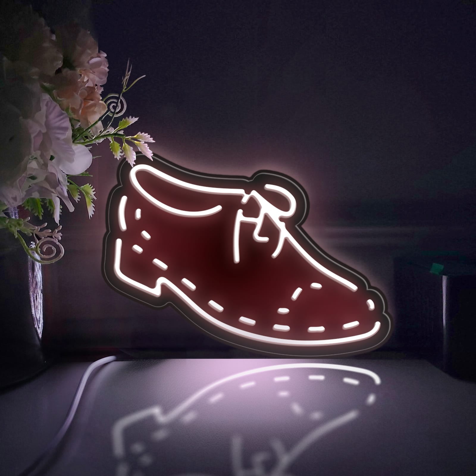 Fashionable Wingtip Shoe Led Light Box, Dimmable Neon-Like Light Signs ...
