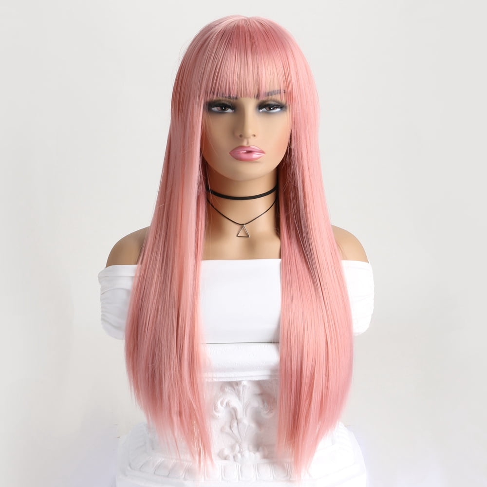 Fashionable Women's 8-Color Long Straight Hair Wigs with Bangs ...