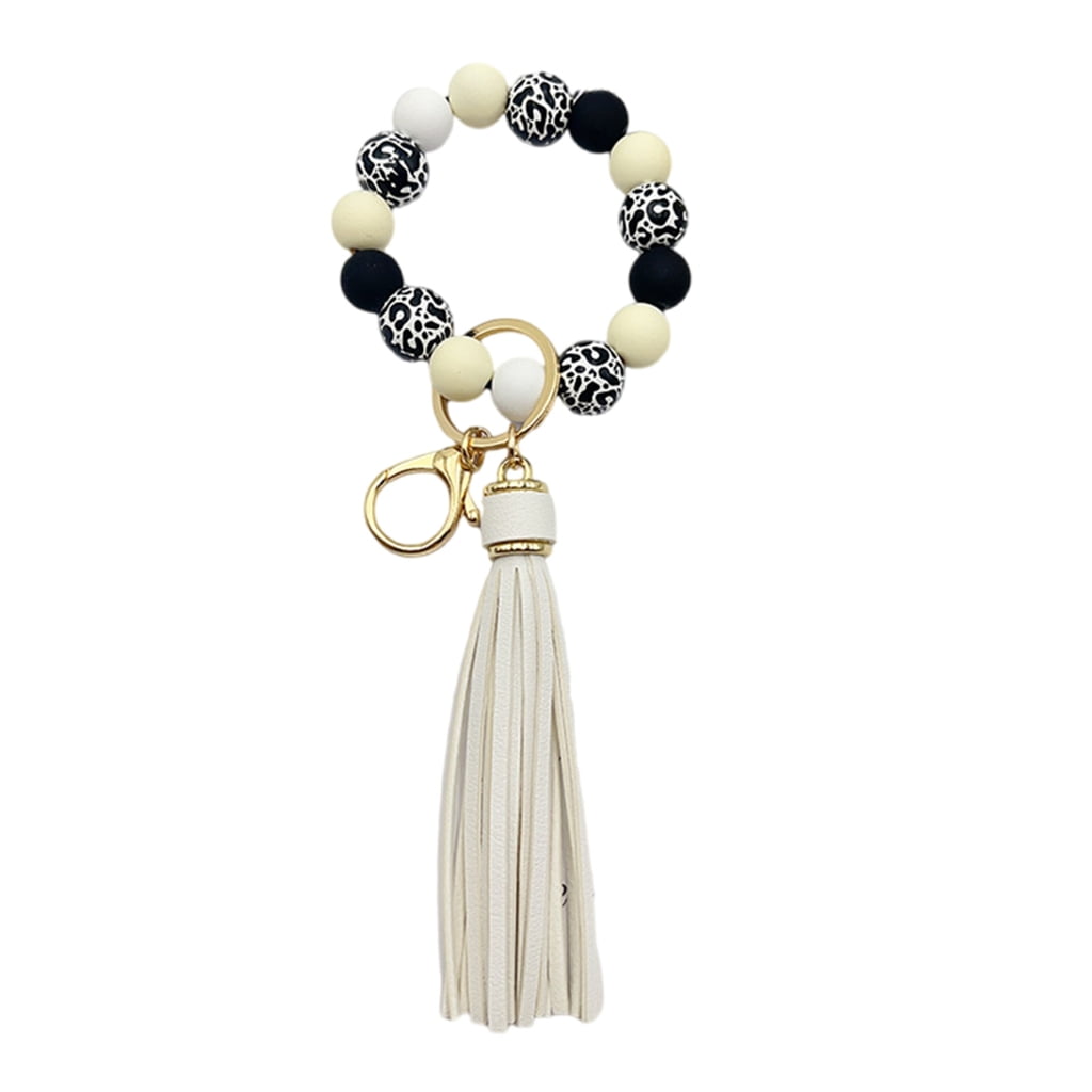 Fashionable Wood Beads Keychain Beaded Key Rings Bangle Chains Bracelet ...