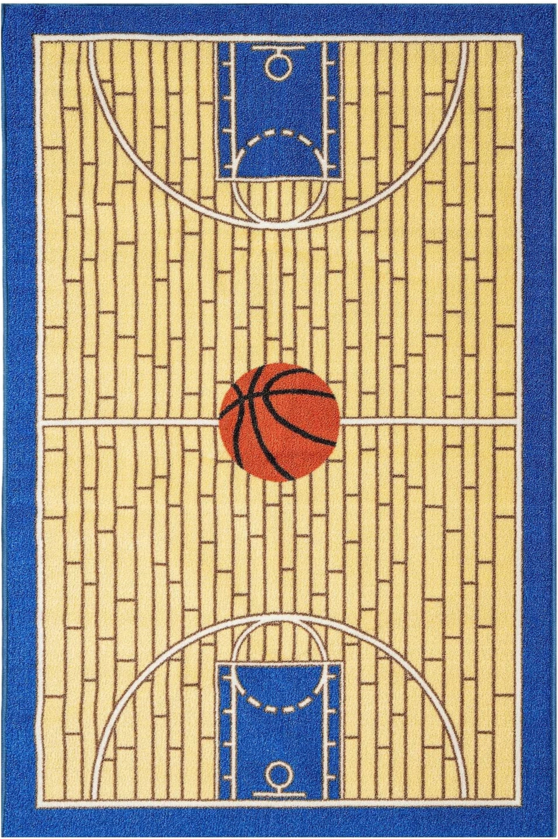 Fashionable and durable 695 Basketball Blue Kid Play Area Rug for ...