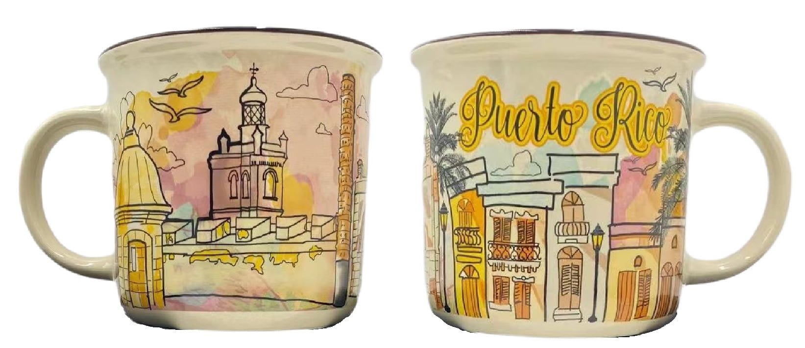 FashionCode Colorful Ceramic Microwavable Coffee Mug with Puerto Rico ...