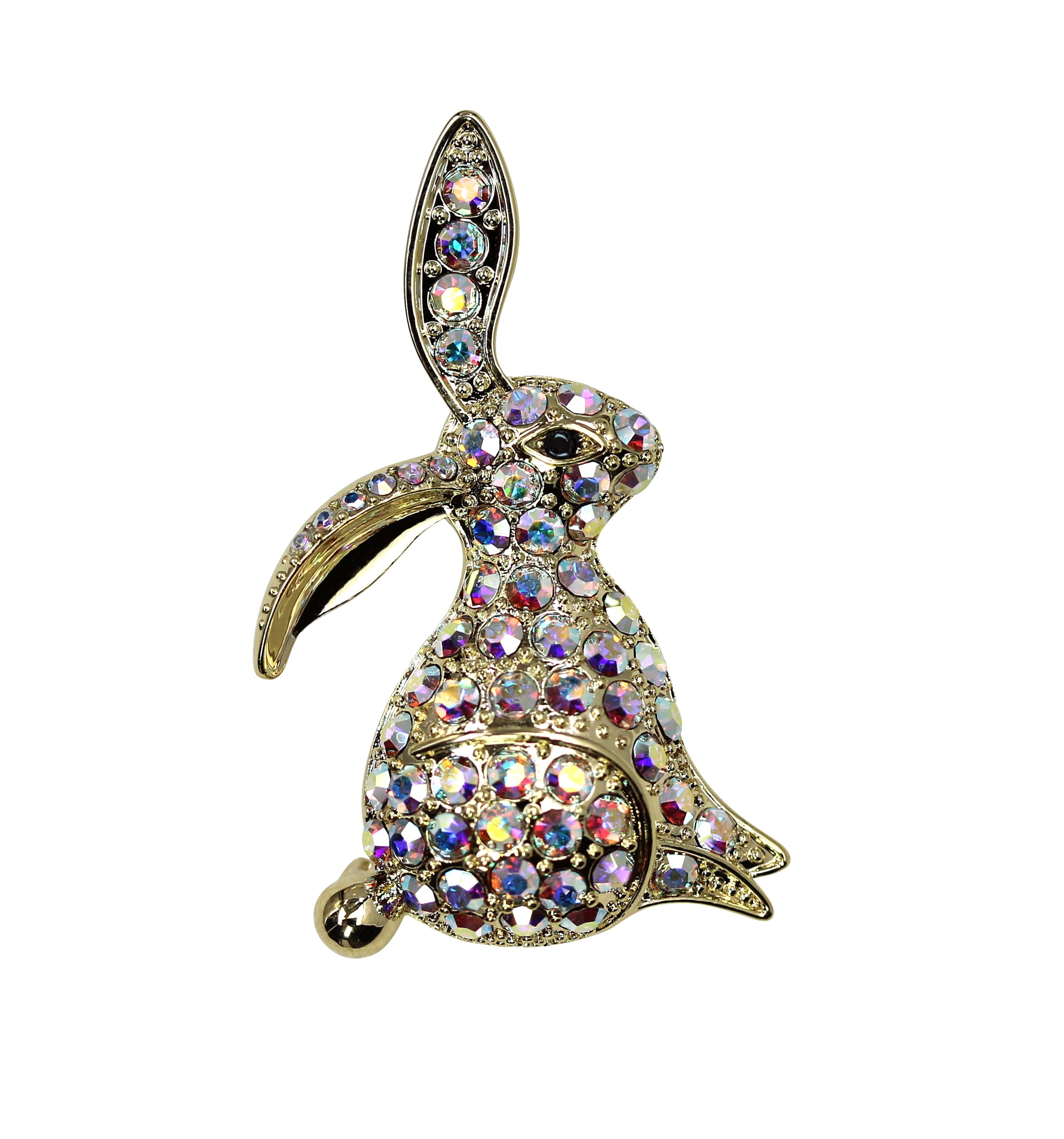 Faship AB Rhinestone Crystal Bunny Rabbit Pin Brooch for Easter ...
