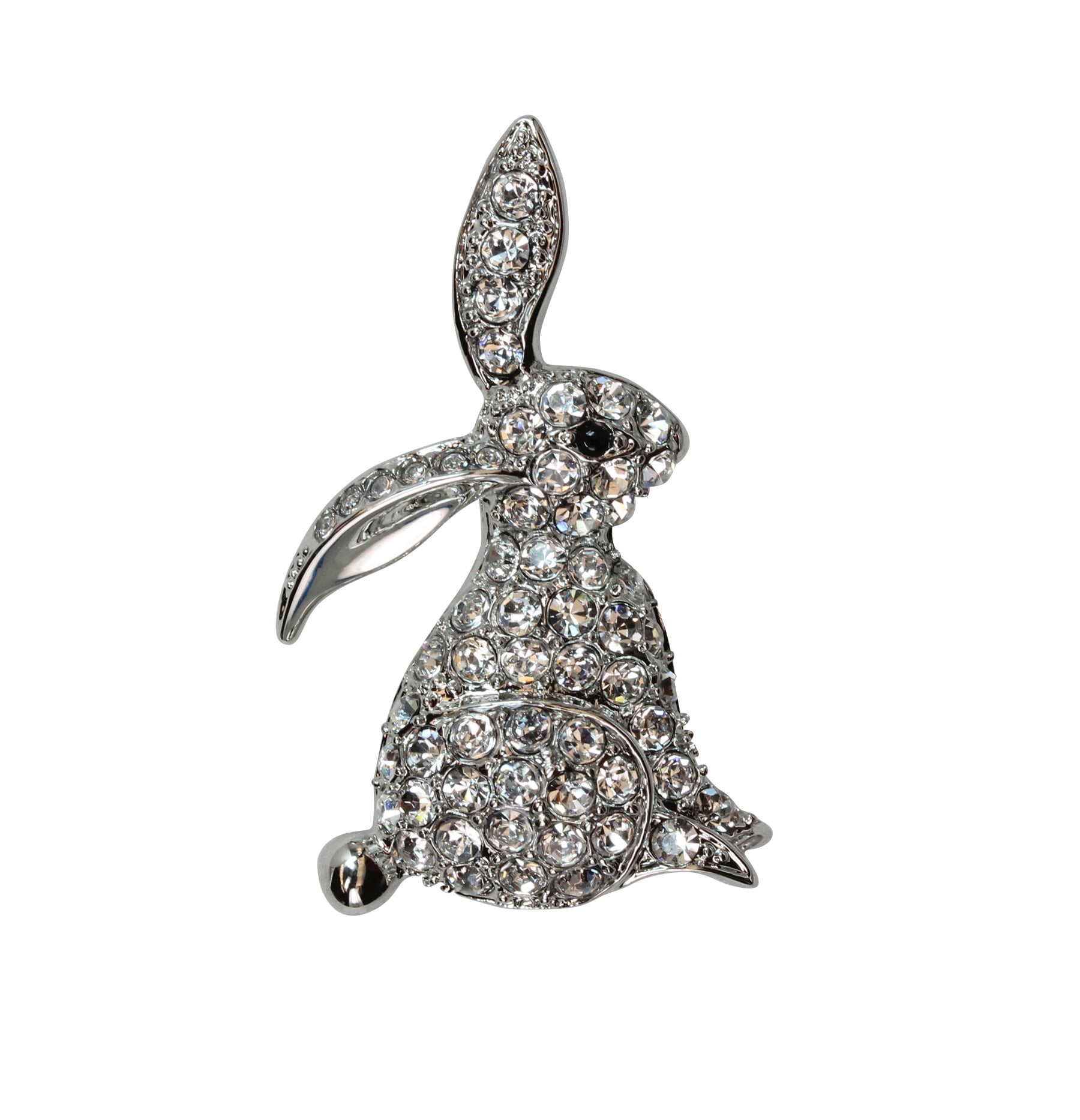 Faship Clear Rhinestone Crystal Bunny Rabbit Pin Brooch for Easter ...