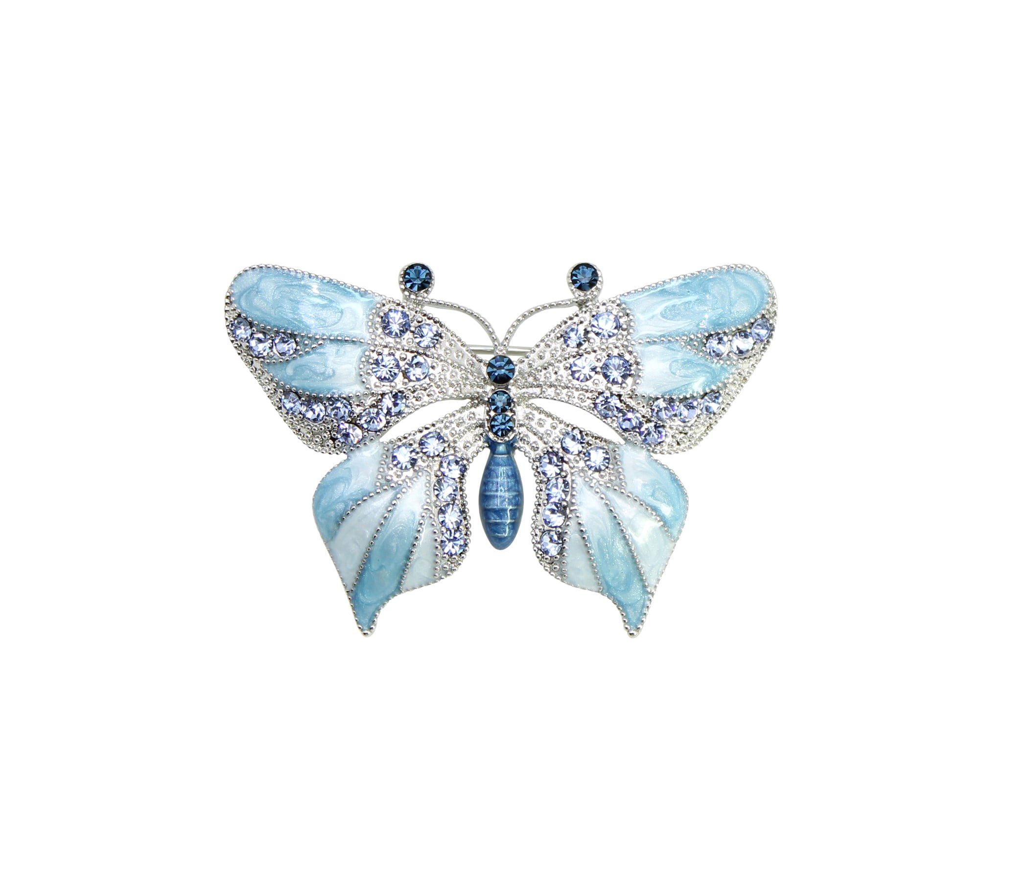 Faship Gorgeous Blue Crystal Butterfly Pin Brooch - Walmart.com