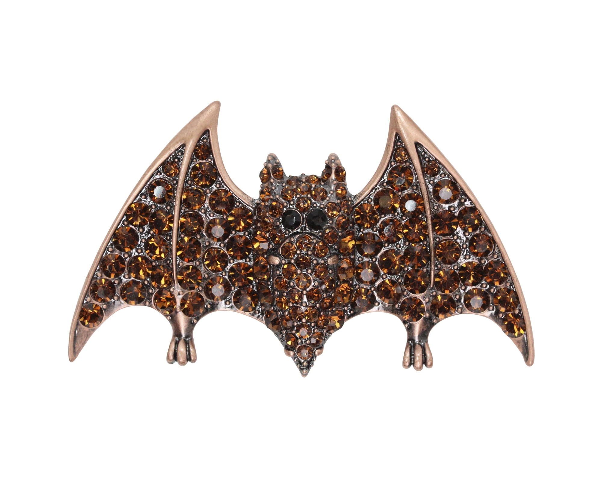 Faship Gorgeous Chocolate Brown Rhinestone Crystal Big Bat Pin Brooch ...