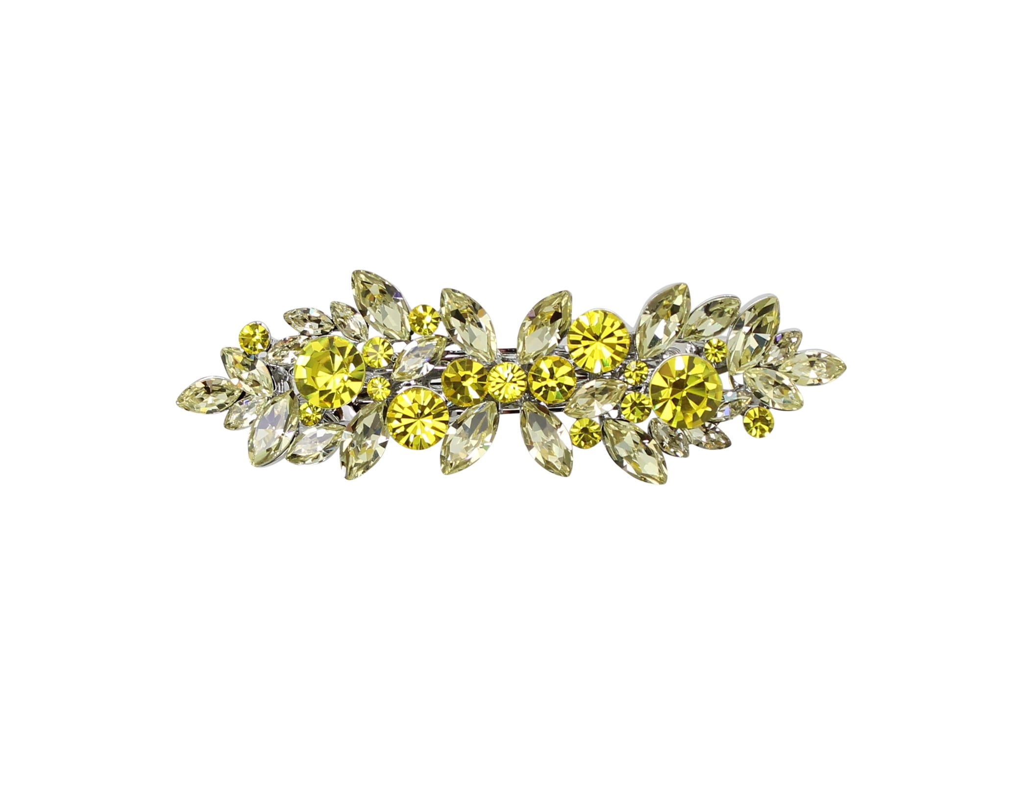 Faship Gorgeous Citrine Yellow Rhinestone Crystal Floral Hair Barrette Clip - Walmart.com