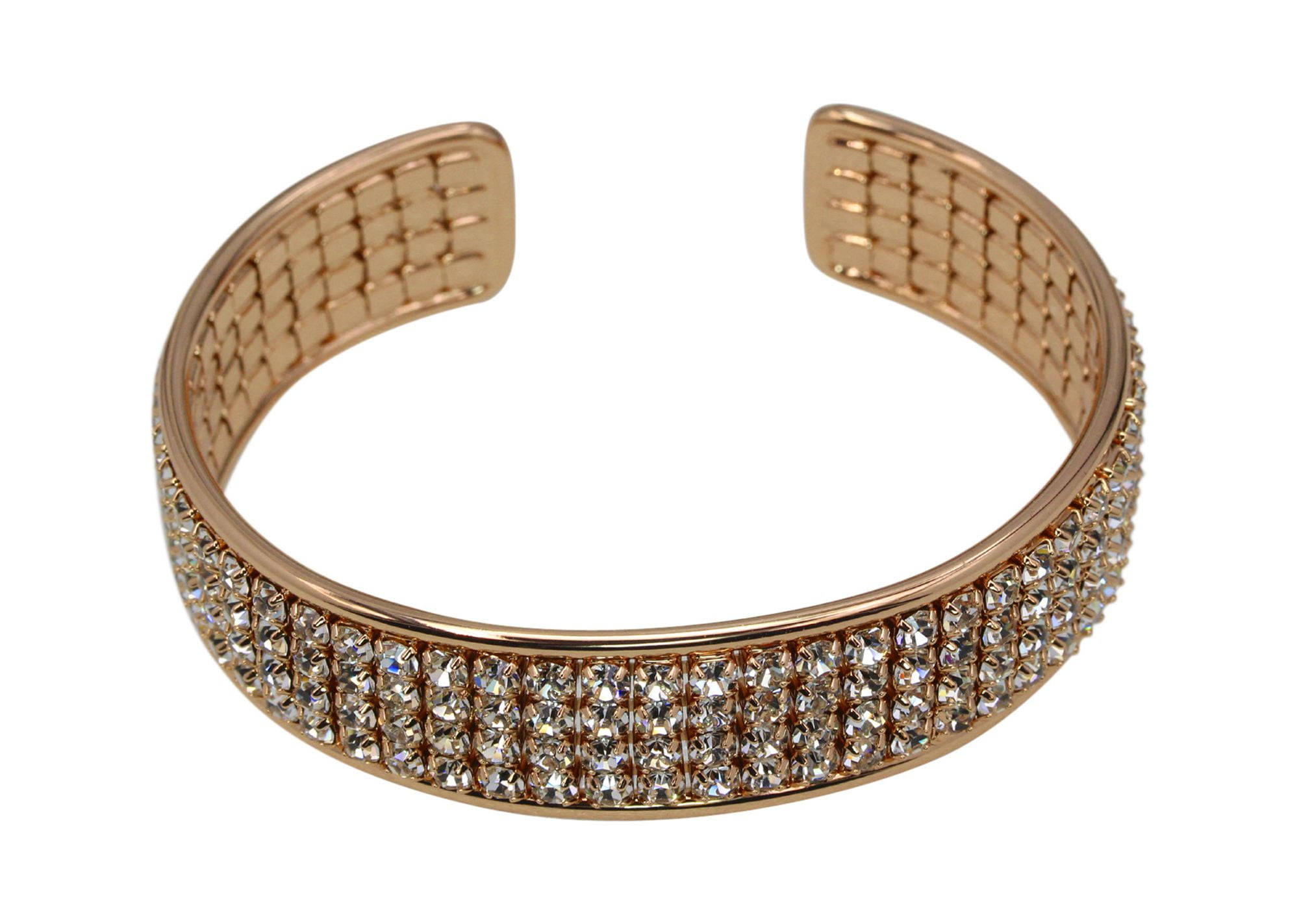 Faship Gorgeous Clear Rhinestone Crystal Cuff Bracelet - Walmart.com